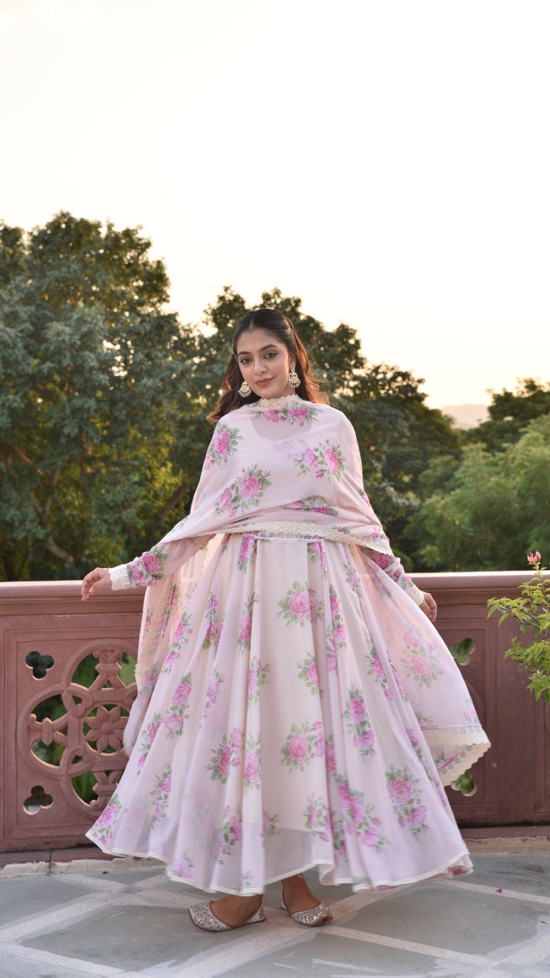 Bourbon Chiffon Suit Set – Tashi Jaipur